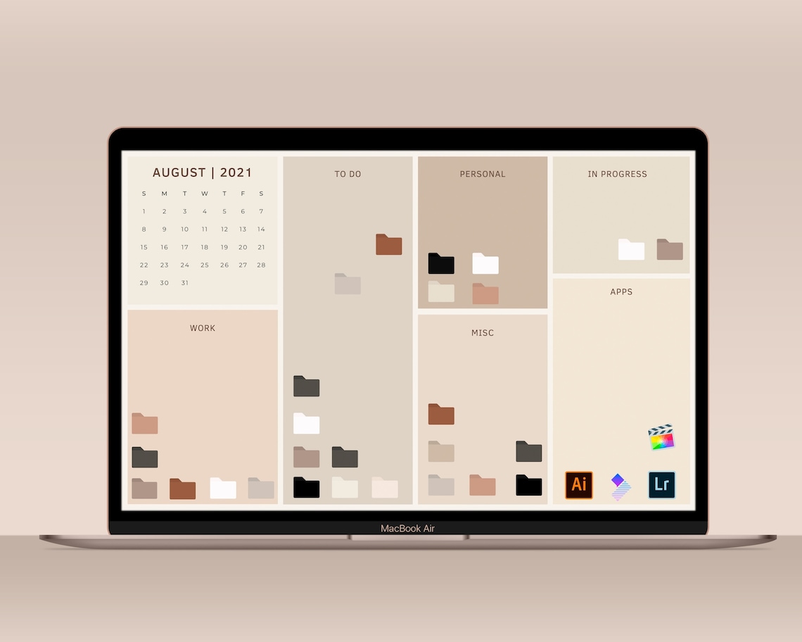 Desktop Wallpaper Organizer Computer Organizer Background - Etsy UK