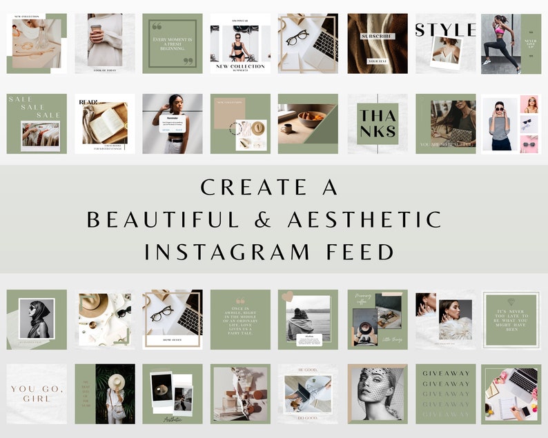 Editable Instagram Branding Kit, Instagram Post Templates for Canva ...