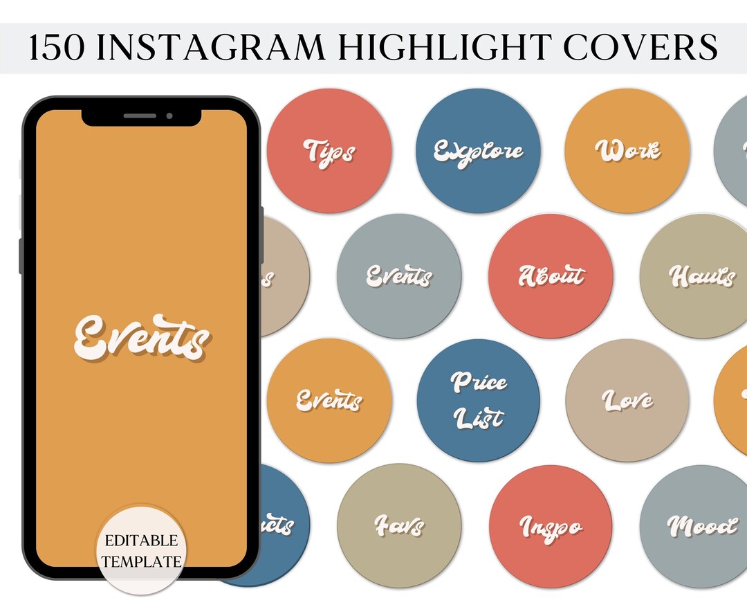 Retro Instagram Highlight Covers, Boho Covers for Instagram, Stories ...