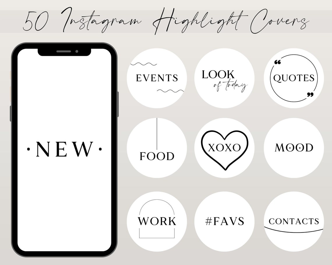 Instagram Highlight Covers White Covers for Instagram | Etsy