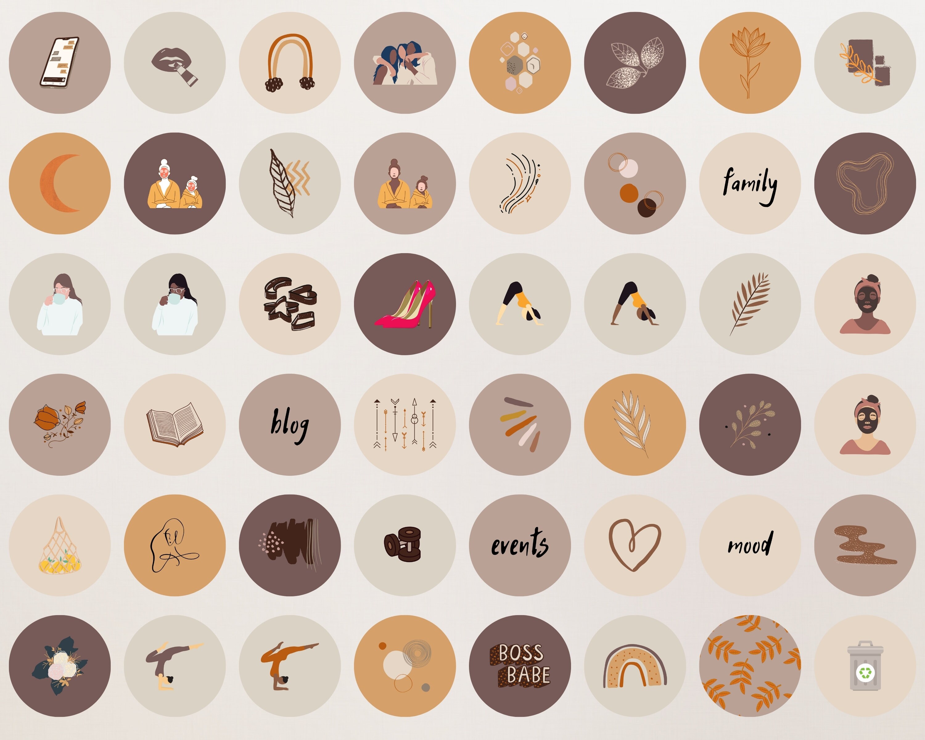 60 Instagram Highlight Covers Instagram icons Boho | Etsy