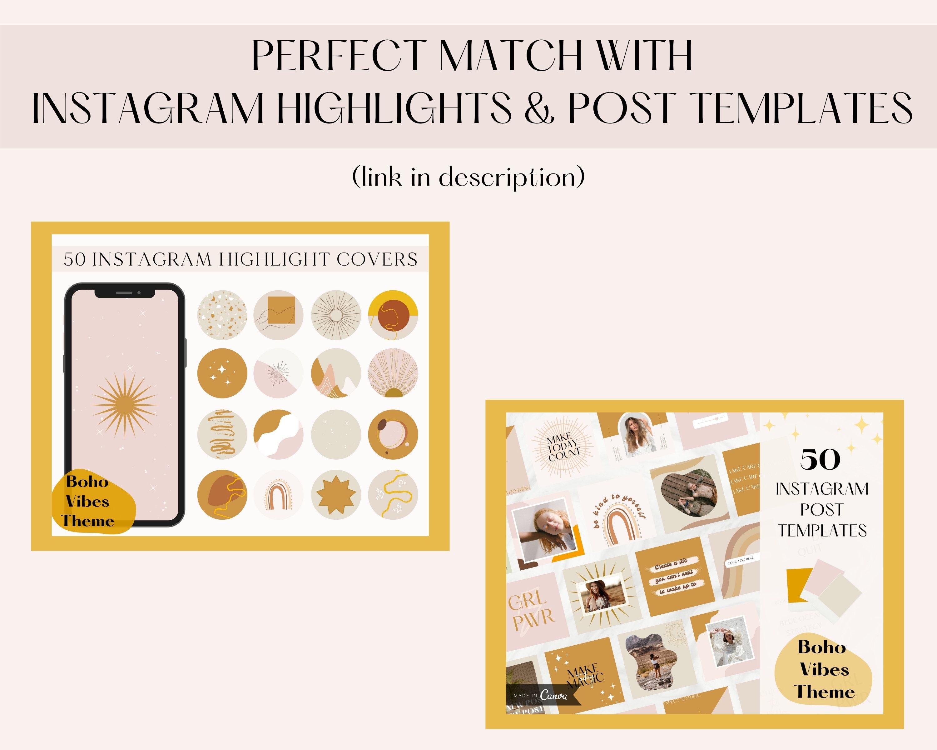 Instagram Story Templates Boho Instagram Templates Bright | Etsy