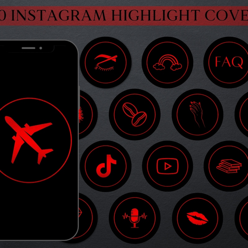Red Instagram Highlights - Etsy