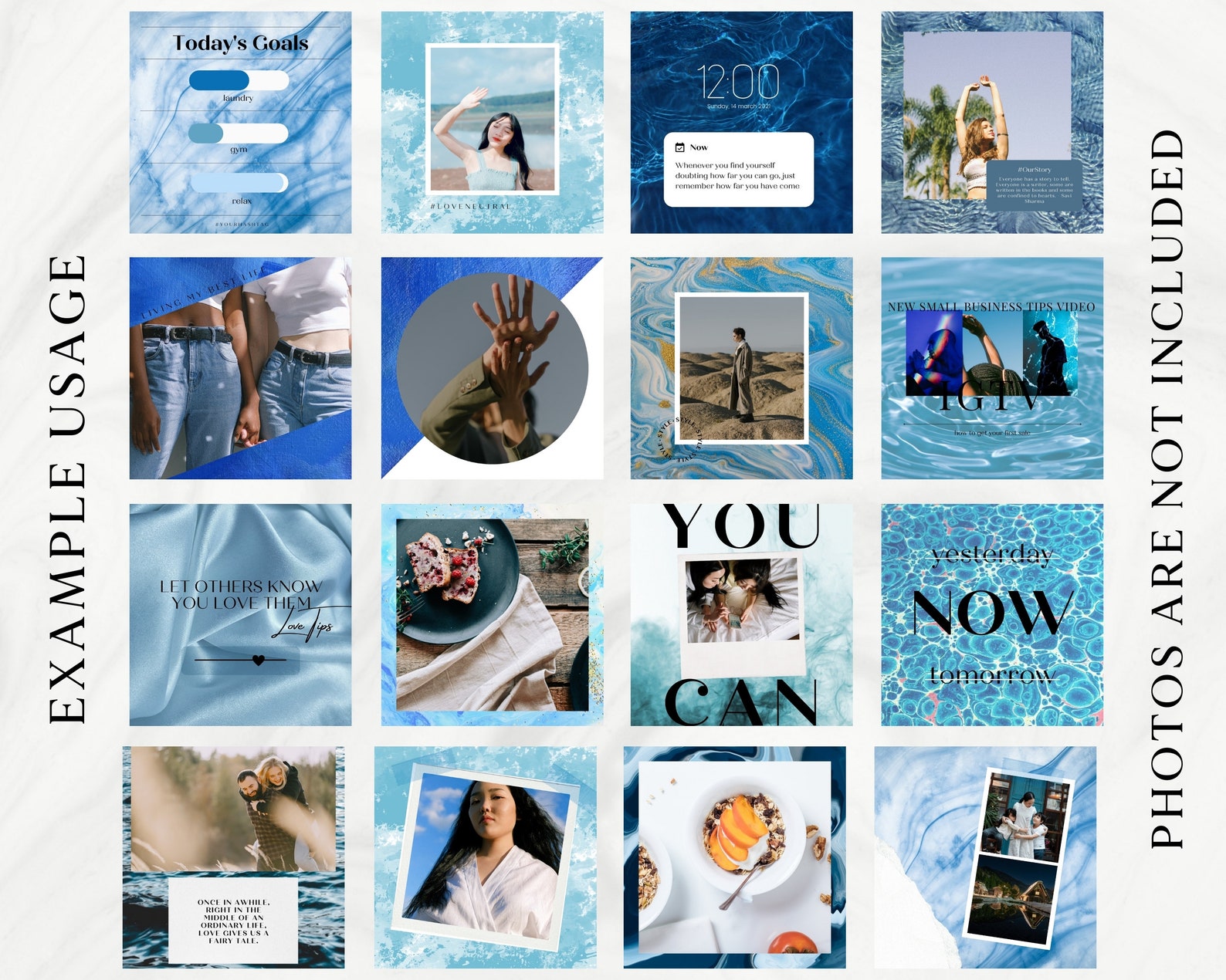 Editable Instagram Post Template Blue Instagram Template - Etsy