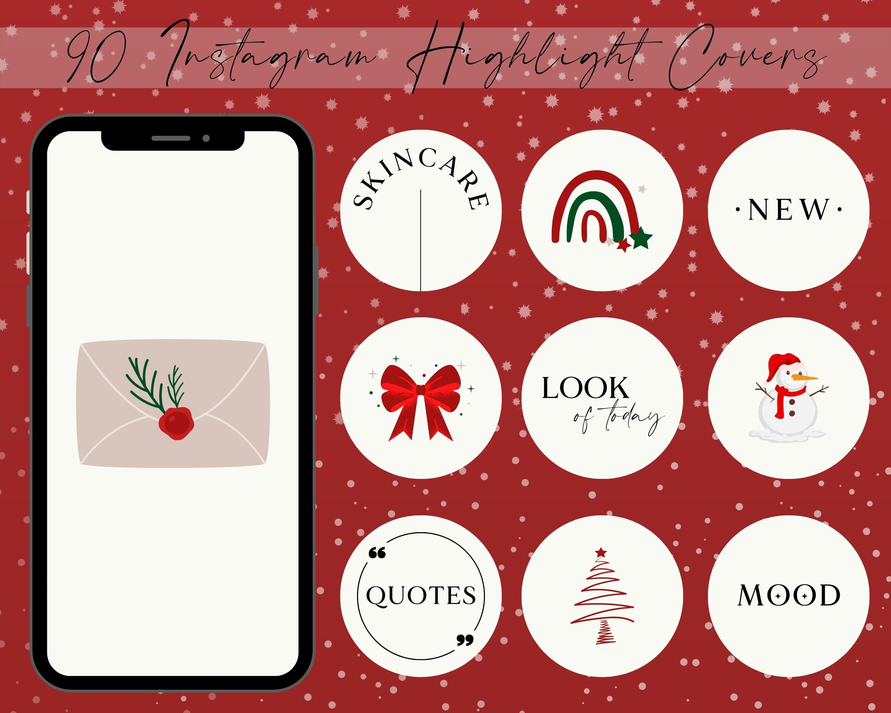 90 Winter Instagram Highlight Covers Christmas Icons for - Etsy