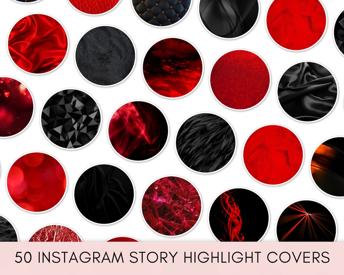 Instagram Story Highlight Covers Red Highlights Glitter - Etsy