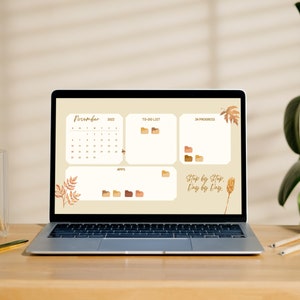 Fall Desktop Wallpaper Organizer Autumn Computer Organizer - Etsy