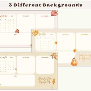 Fall Desktop Wallpaper Organizer Autumn Computer Organizer - Etsy