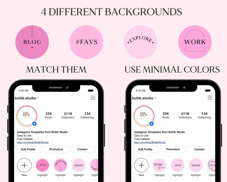 Pink Instagram Highlight Covers, Minimalist Covers for Instagram, Words ...