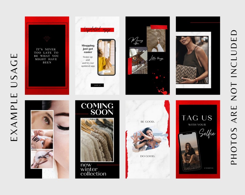 Instagram Story Templates, Red Canva Templates, Instagram Stories ...