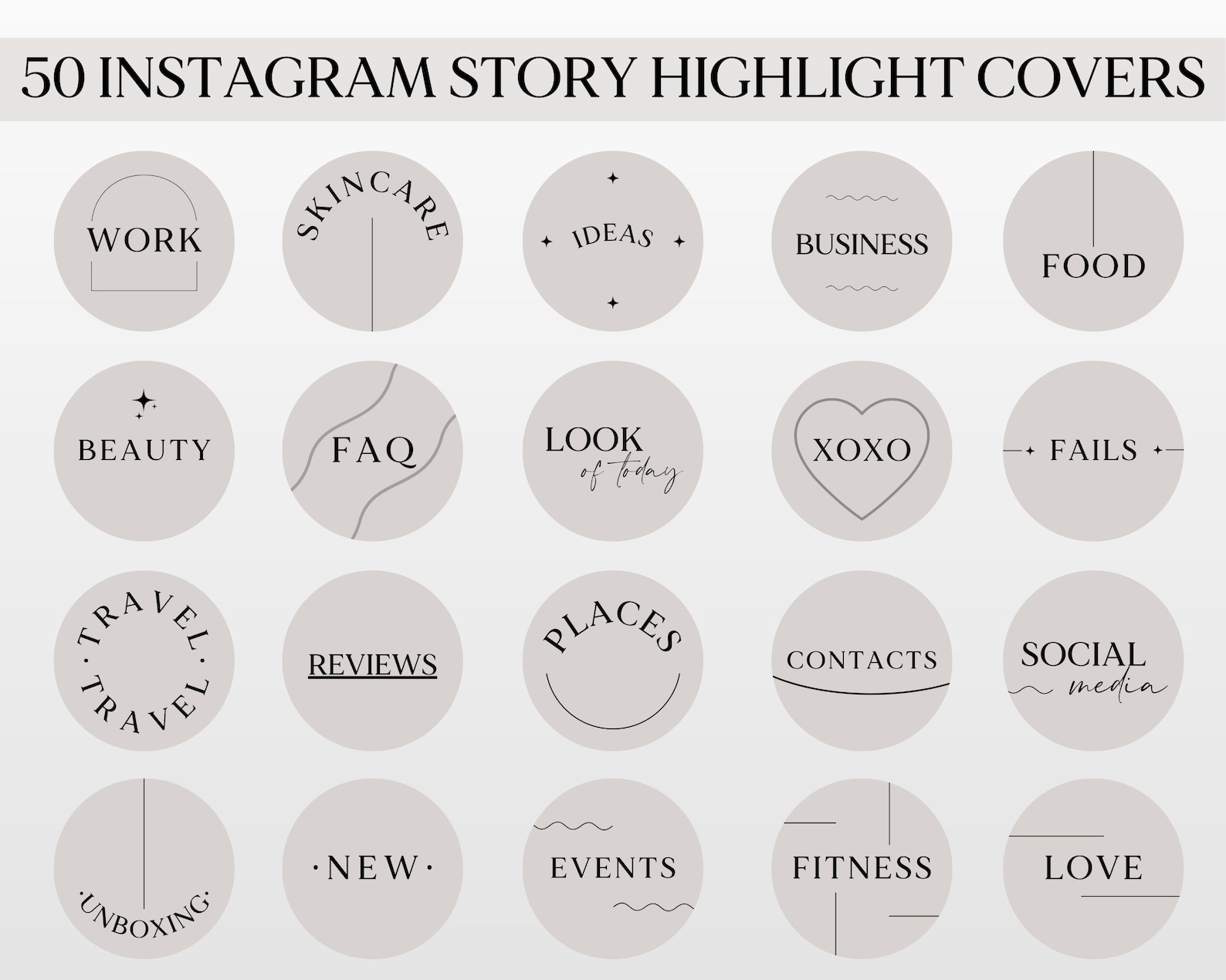 Instagram Highlight Covers Minimalist Covers for Instagram - Etsy