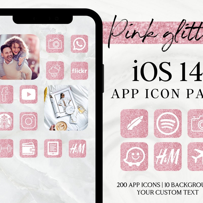 iPhone App Icons Glitter - Etsy UK