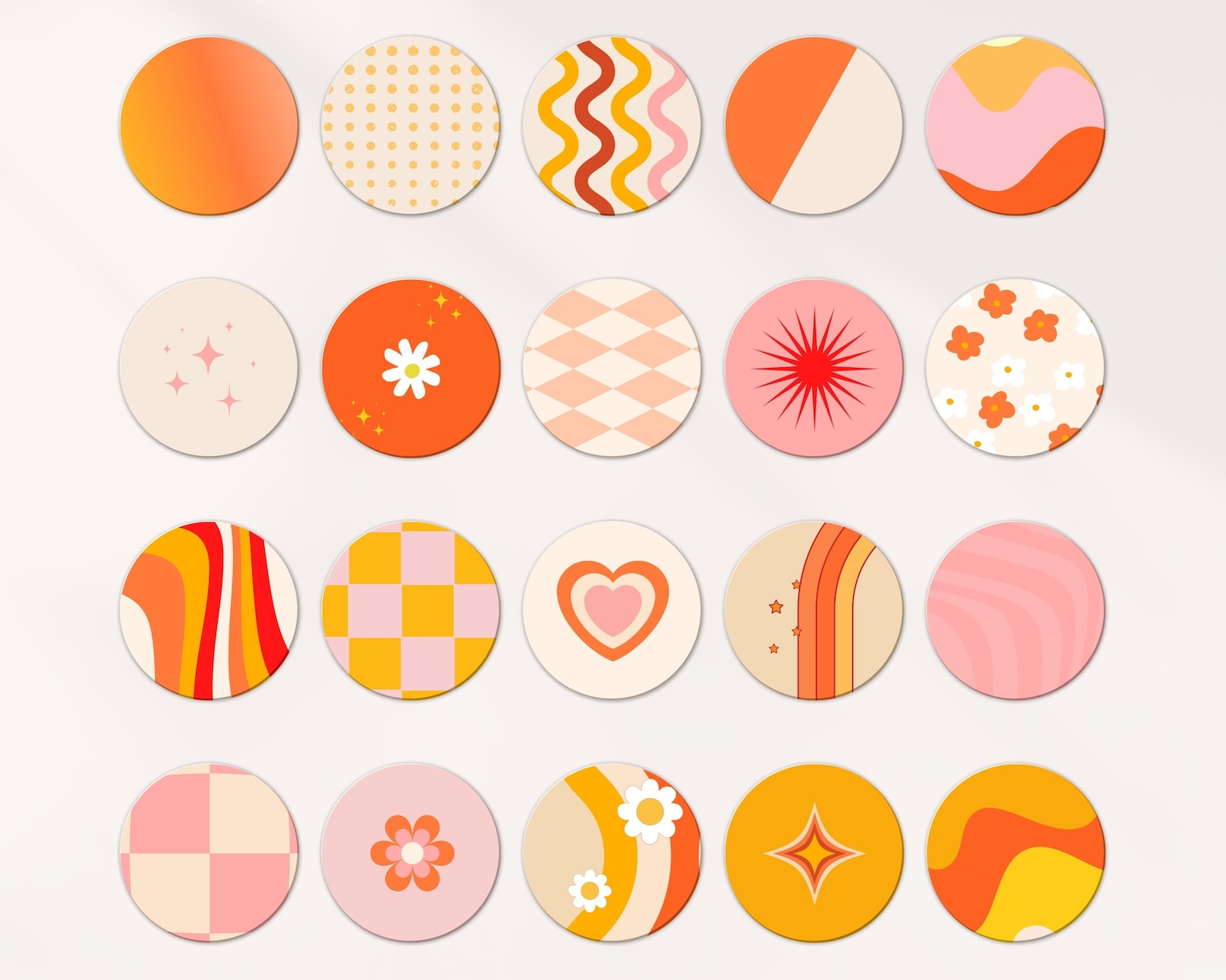 Retro Instagram Highlight Covers Groovy Covers for Instagram - Etsy