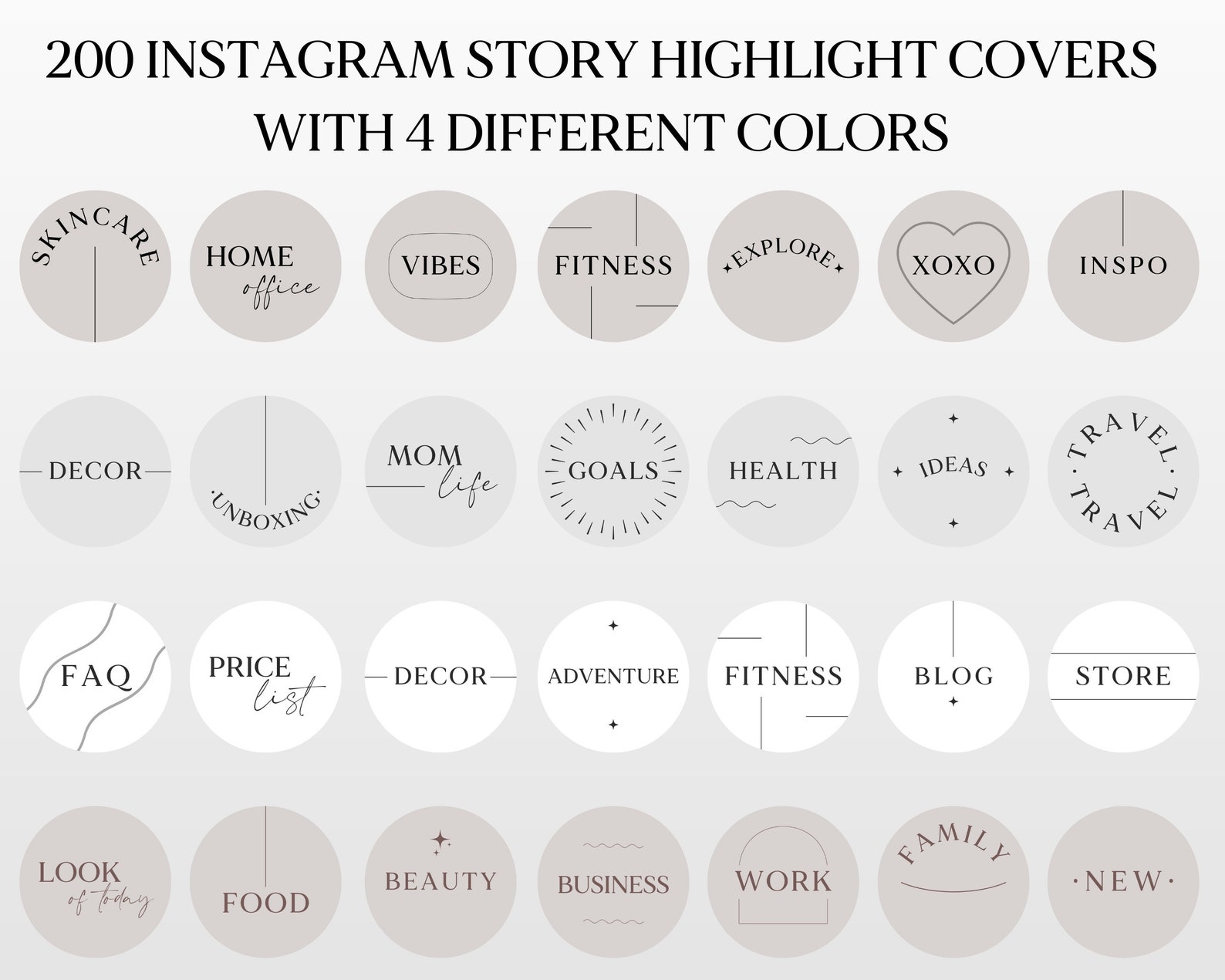 Instagram Highlight Covers Minimalist Covers for Instagram - Etsy