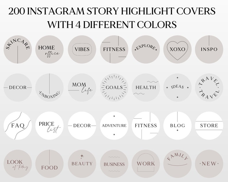 Instagram Highlight Covers Minimalist Covers for Instagram - Etsy