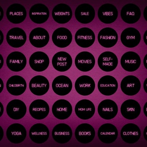 Neon Instagram Story Highlight Covers, Text Highlight Icons, Pink ...