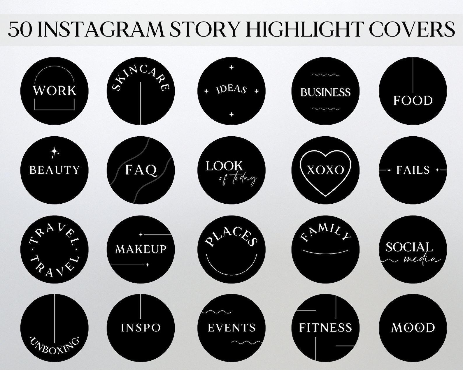 Portadas destacadas de Instagram portadas minimalistas para | Etsy