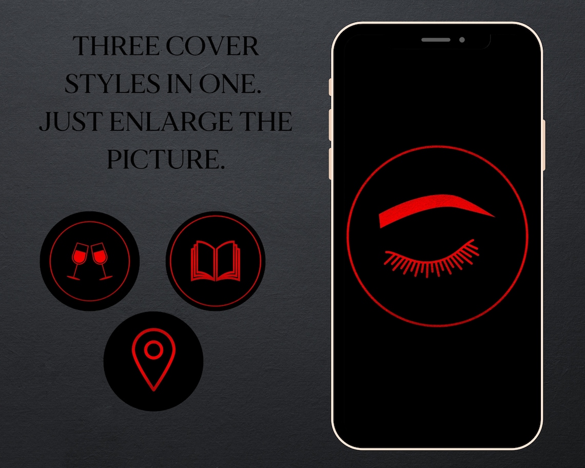 Instagram Highlight Covers Red Covers for Instagram Red Foil | Etsy