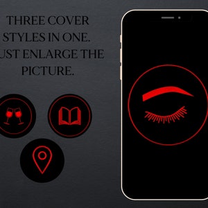 Instagram Highlight Covers, Red Covers for Instagram, Red Foil ...