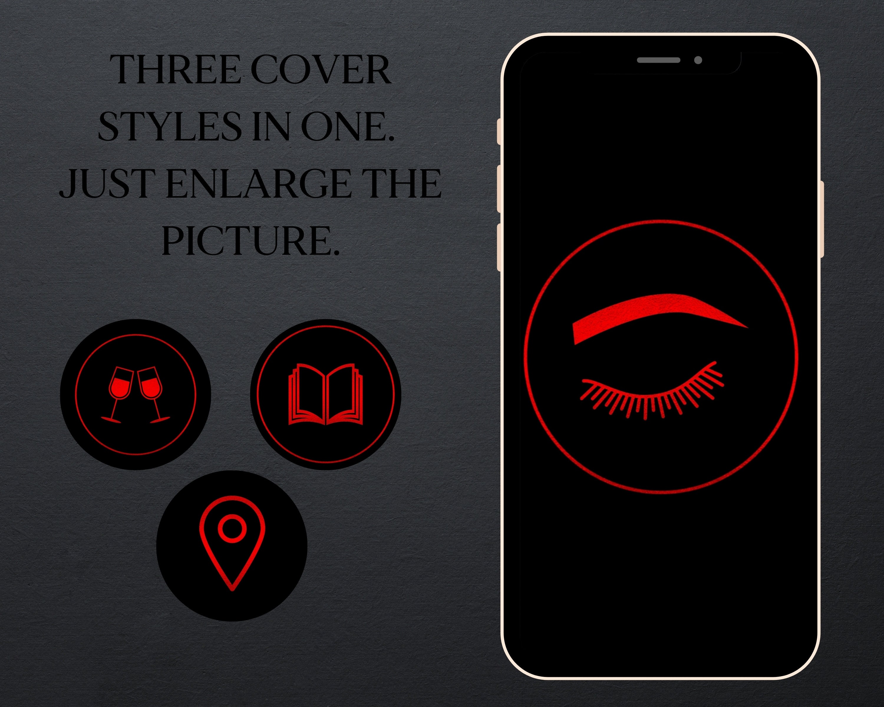 Instagram Highlight Covers Red Covers for Instagram Red Foil | Etsy