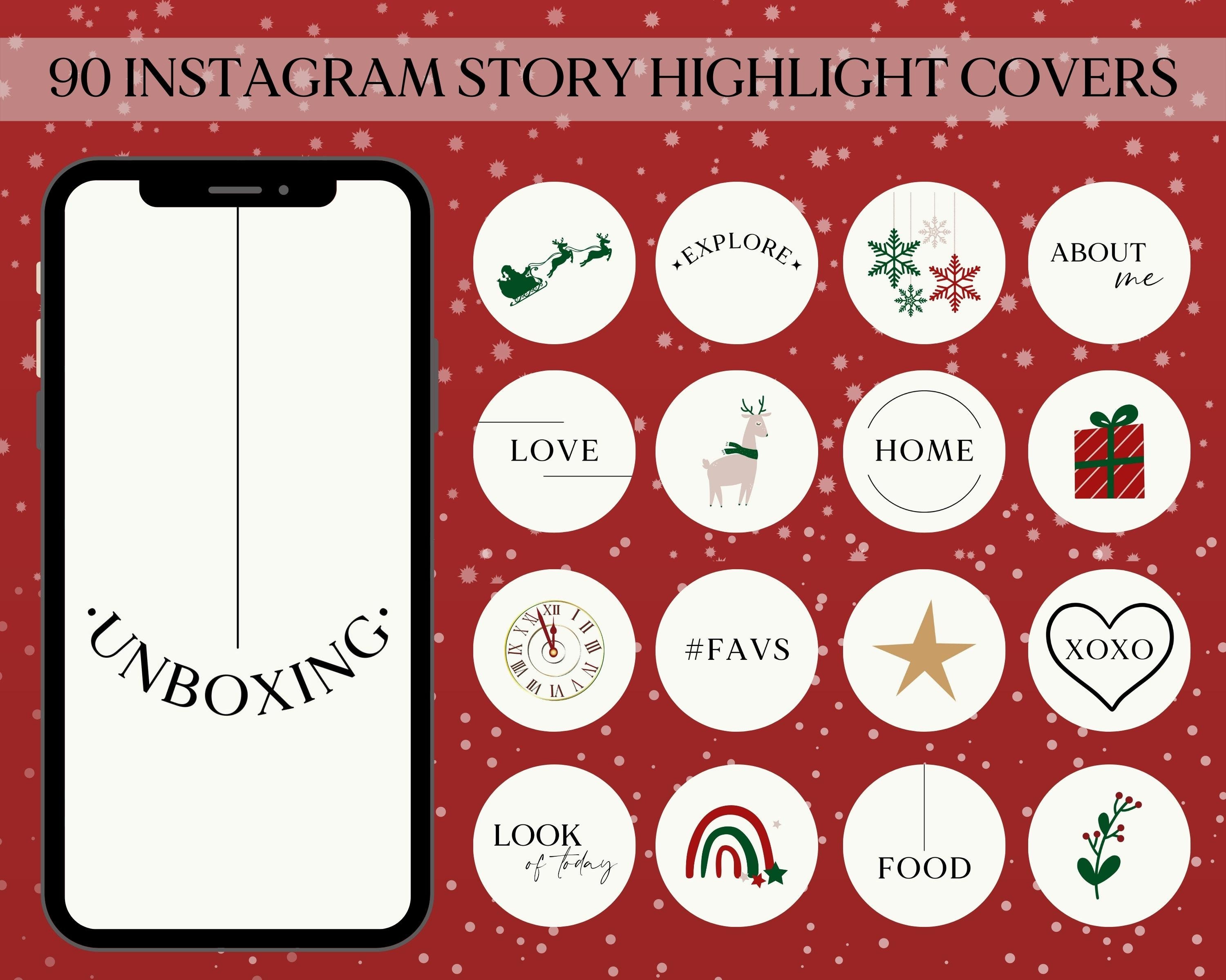 90 Winter Instagram Highlight Covers Christmas Icons for - Etsy