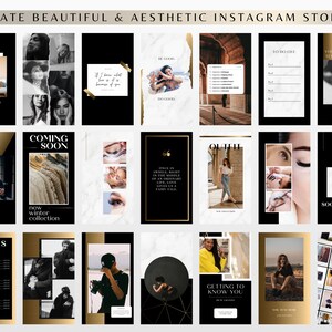 Editable Instagram Template Pack, Gold Instagram Stories, Instagram ...
