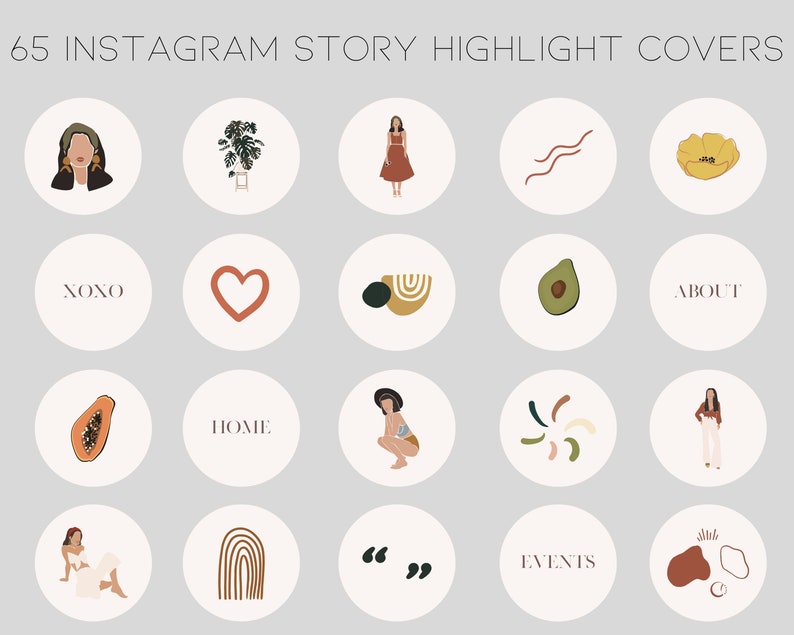 65 Instagram Highlight Icons Instagram covers Boho | Etsy