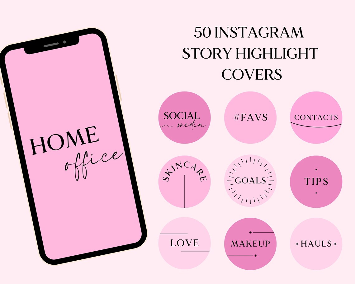Pink Instagram Highlight Covers Minimalist Covers for - Etsy