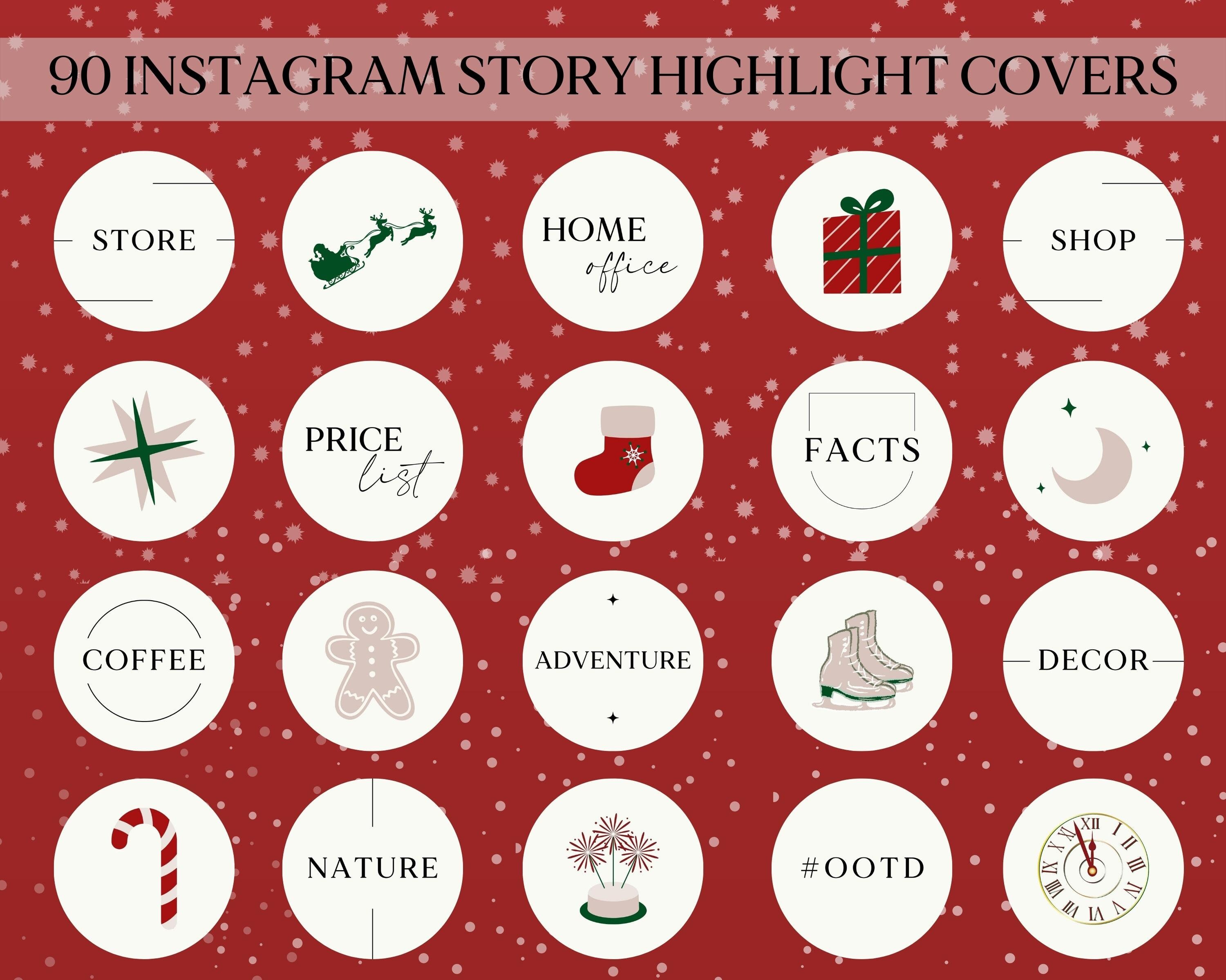 90 Winter Instagram Highlight Covers Christmas Icons for - Etsy