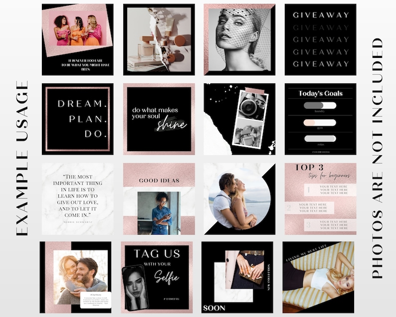 Editable Instagram Template Pack, Instagram Post Templates for Canva ...