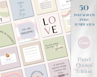 100 Editable Instagram Templates for Social Media Post - Etsy