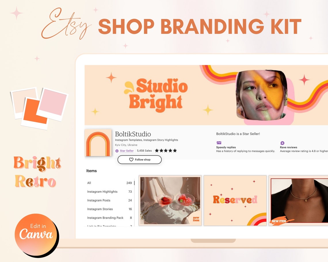 Etsy Shop Banner Kit Etsy Shop Bundle Etsy Banner Canva - Etsy