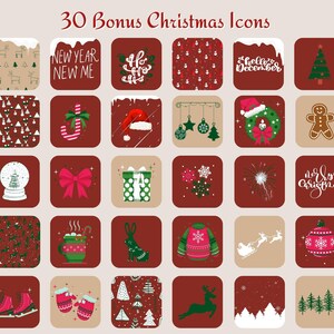 Christmas App Icons, Ios 14 iPhone App Icons, Christmas Widgets, Xmas ...