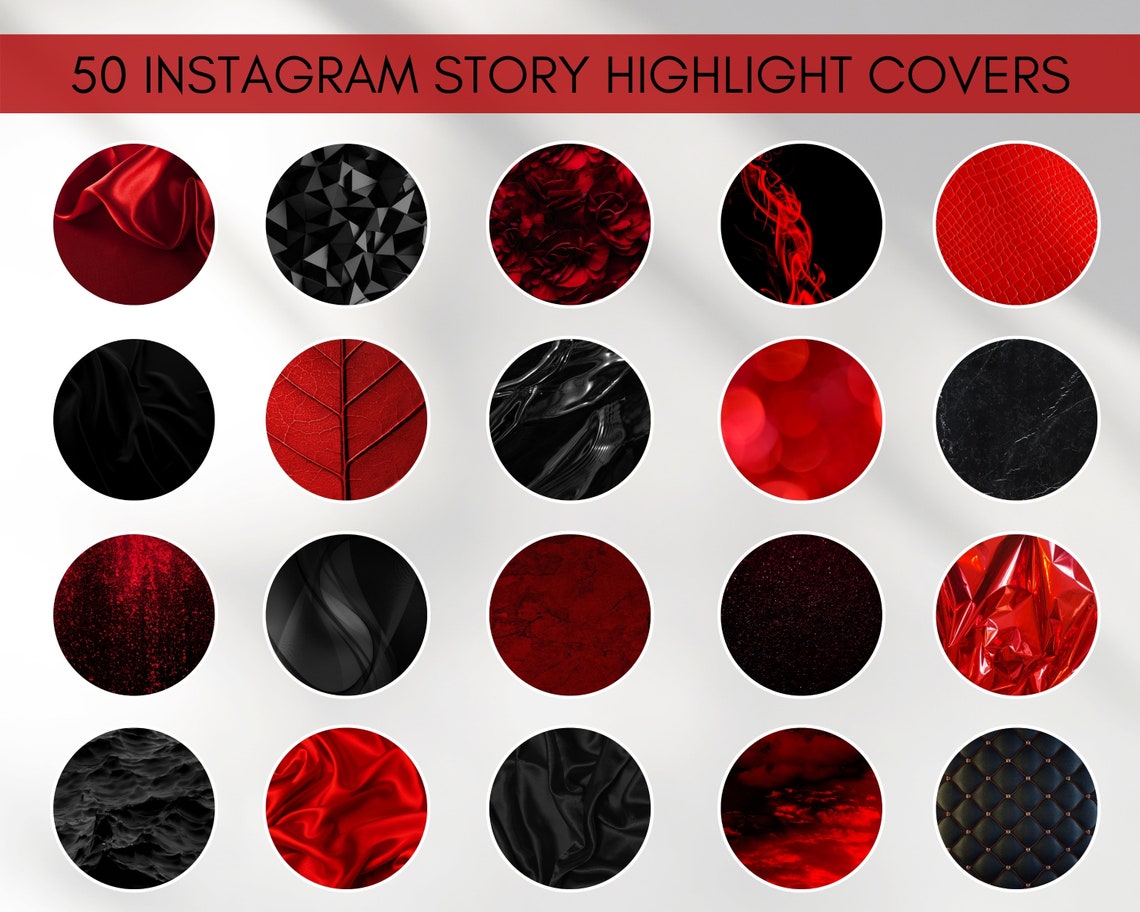 Instagram Story Highlight Covers Red Highlights Glitter - Etsy