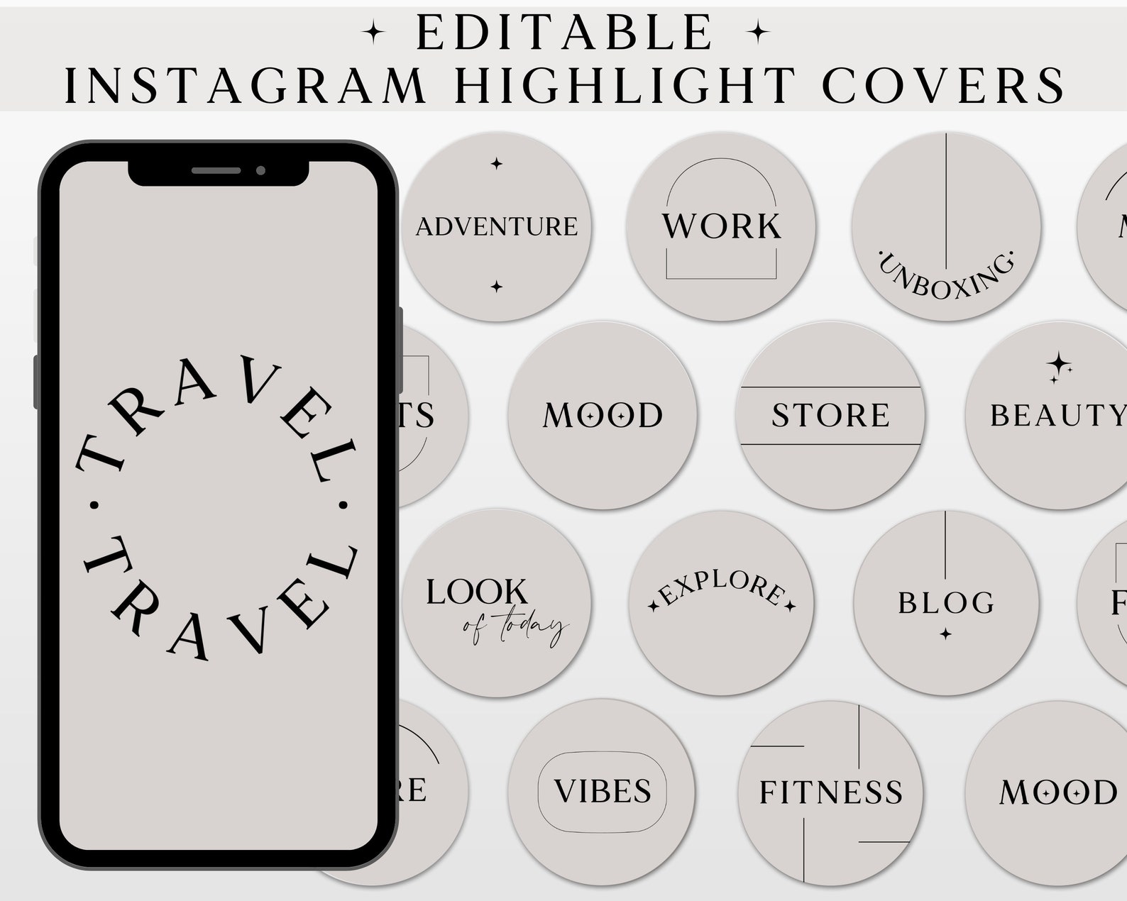 Instagram Highlight Covers Minimalist Covers for Instagram - Etsy