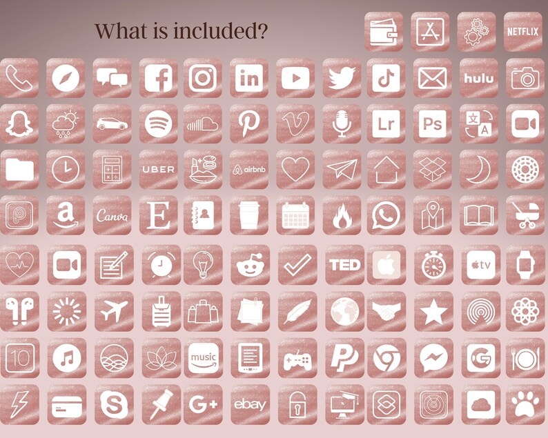 Rose Gold App Icons Iphone Ios App Icons Pink Aesthetic | Etsy