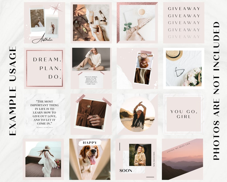 Instagram Templates Canva Rose Gold Templates Instagram Post - Etsy