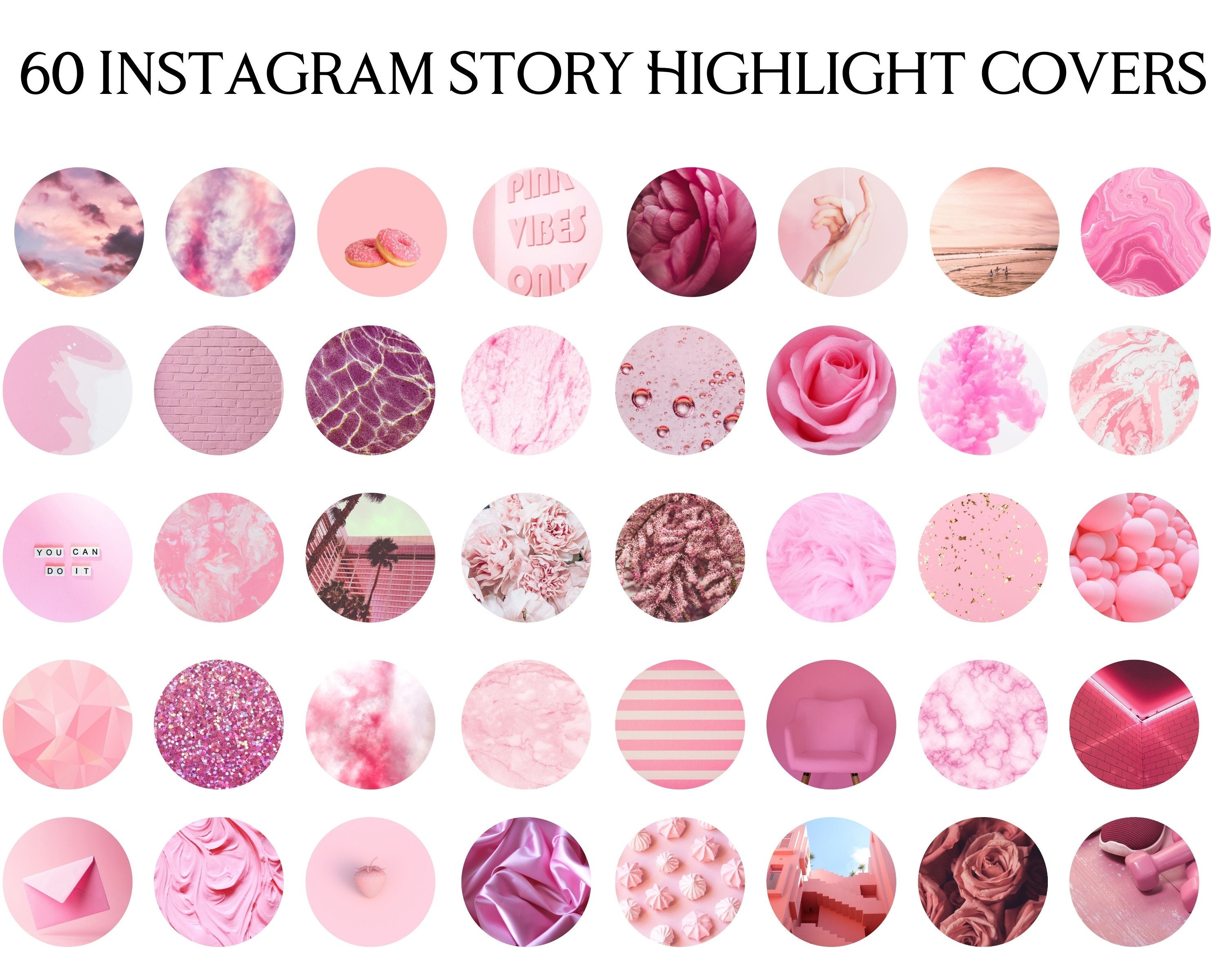Instagram Story Highlight Icons Pink Highlights Minimalist | Etsy