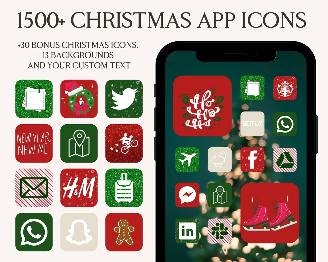 Christmas App Icons, iPhone Ios 14 App Icons, Christmas Widgets, Winter ...
