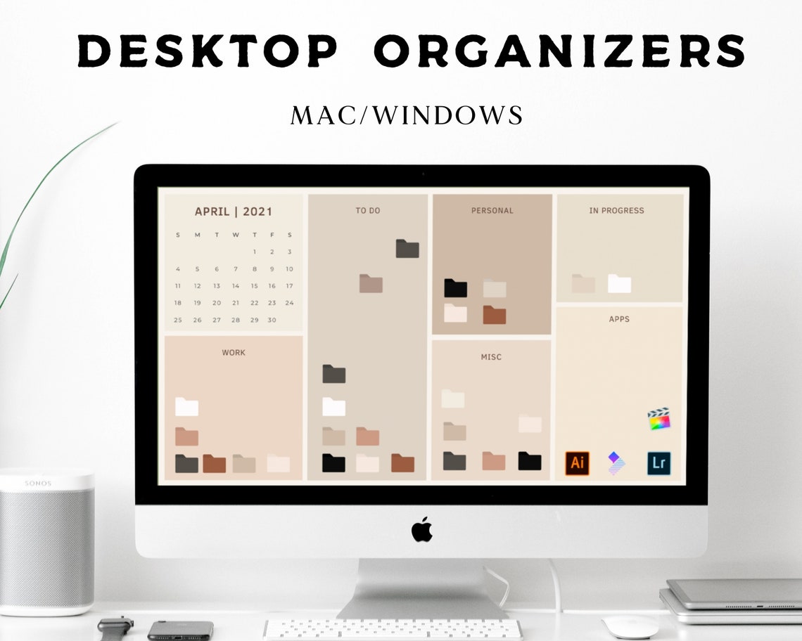 Desktop Wallpaper Organizer Computer Organizer Background - Etsy
