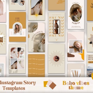 Instagram Story Templates, Boho Instagram Templates, Bright Pink ...