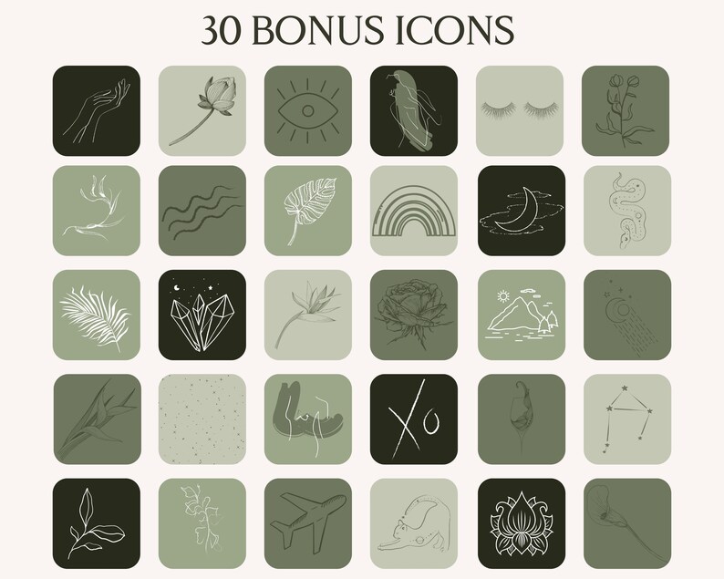 Green iPhone App Icons iOS 14 App Icons Neutral Green | Etsy