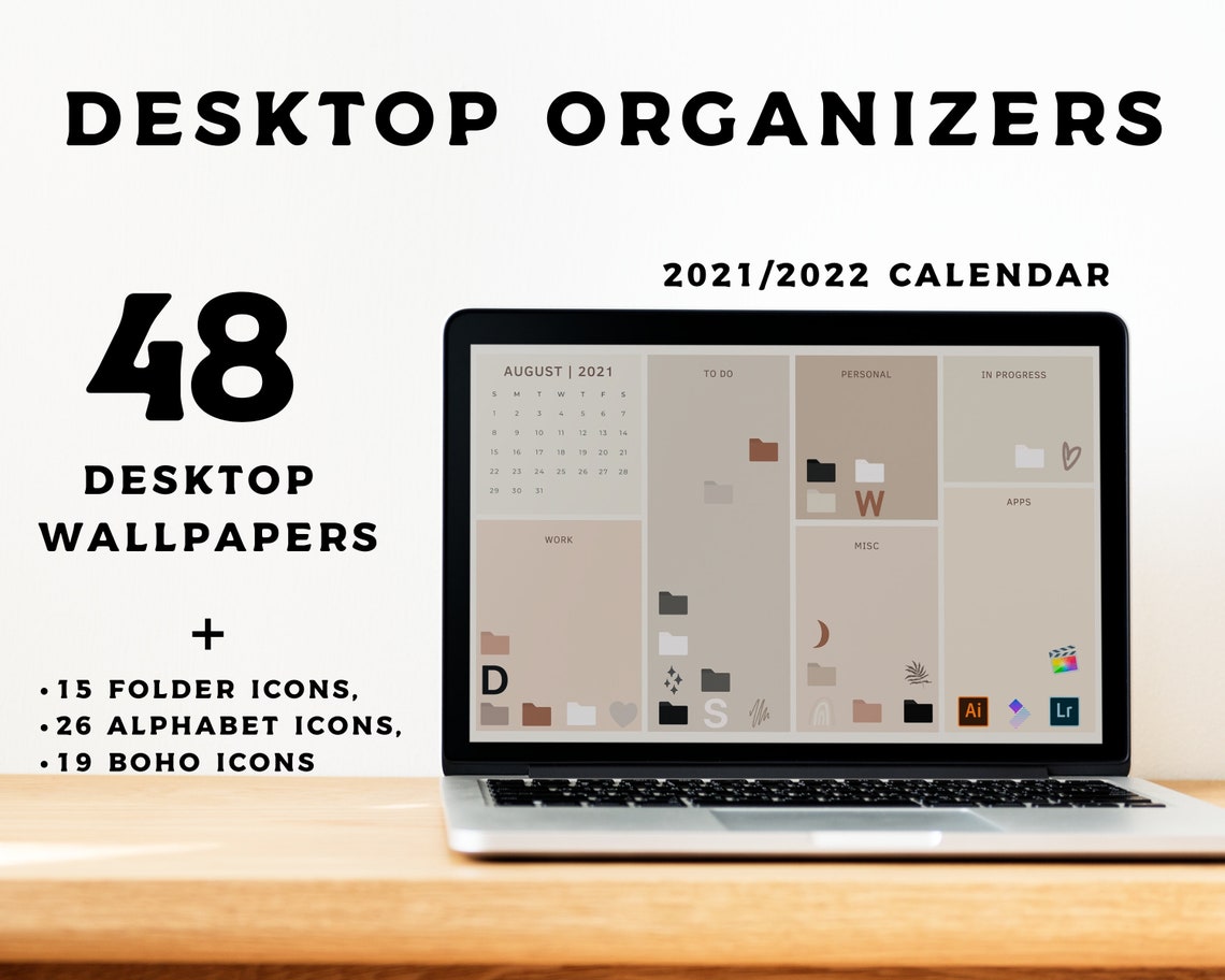 Desktop Wallpaper Organizer Computer Organizer Background - Etsy