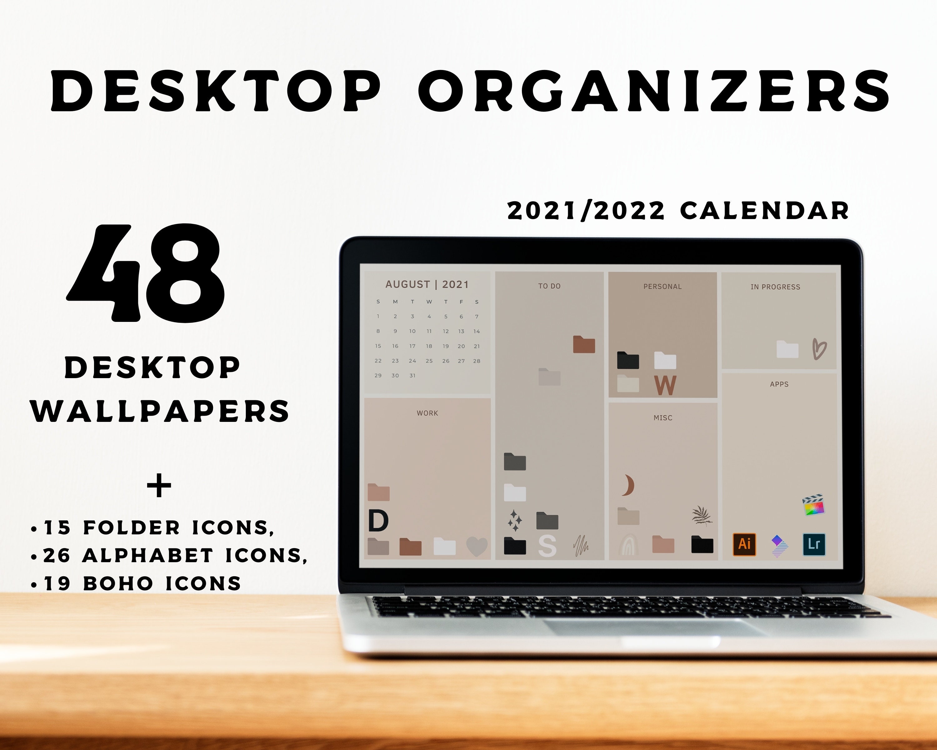 Desktop Wallpaper Organizer Computer Organizer Background | Etsy