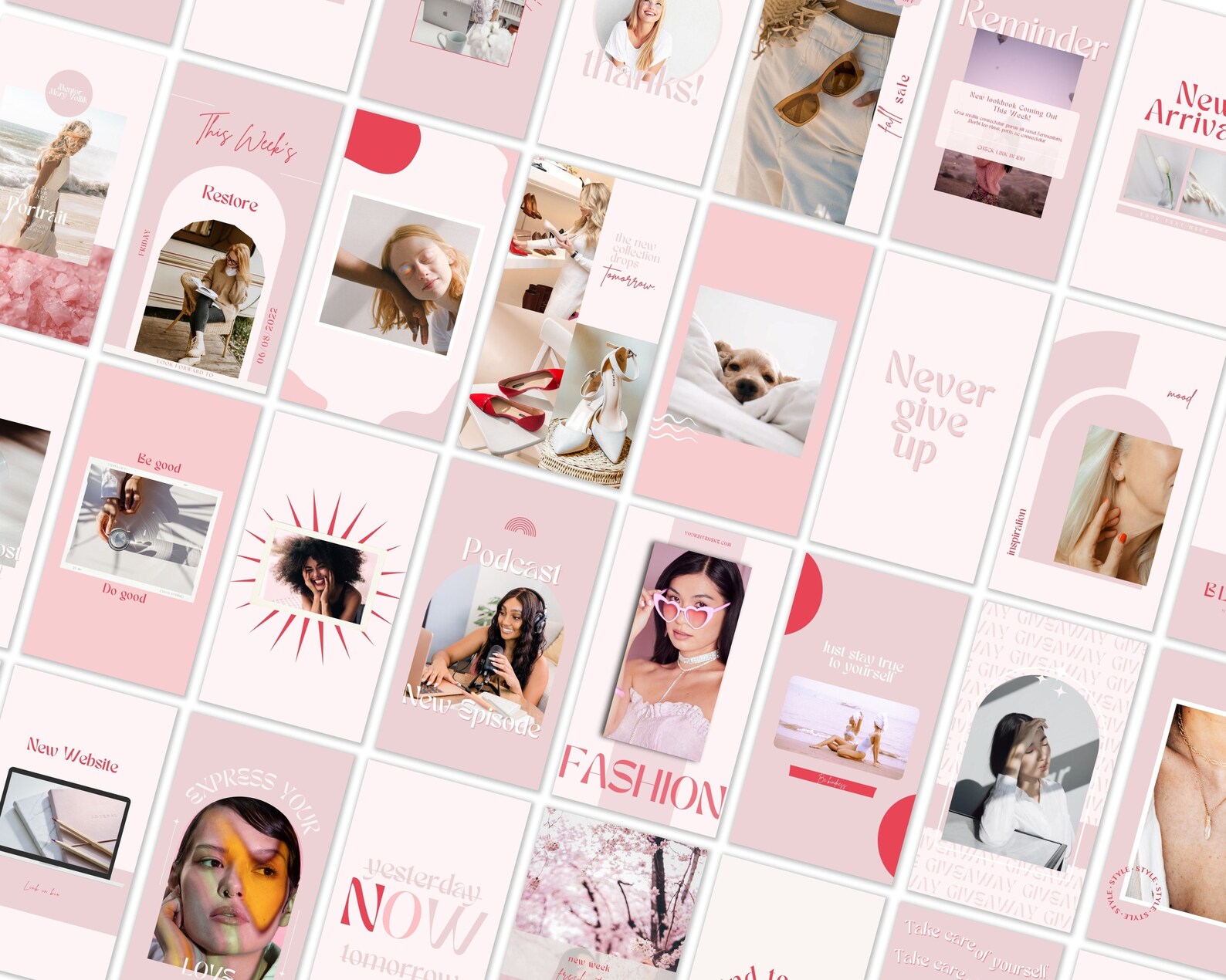 Pink Instagram Story Templates Instagram Stories Canva - Etsy