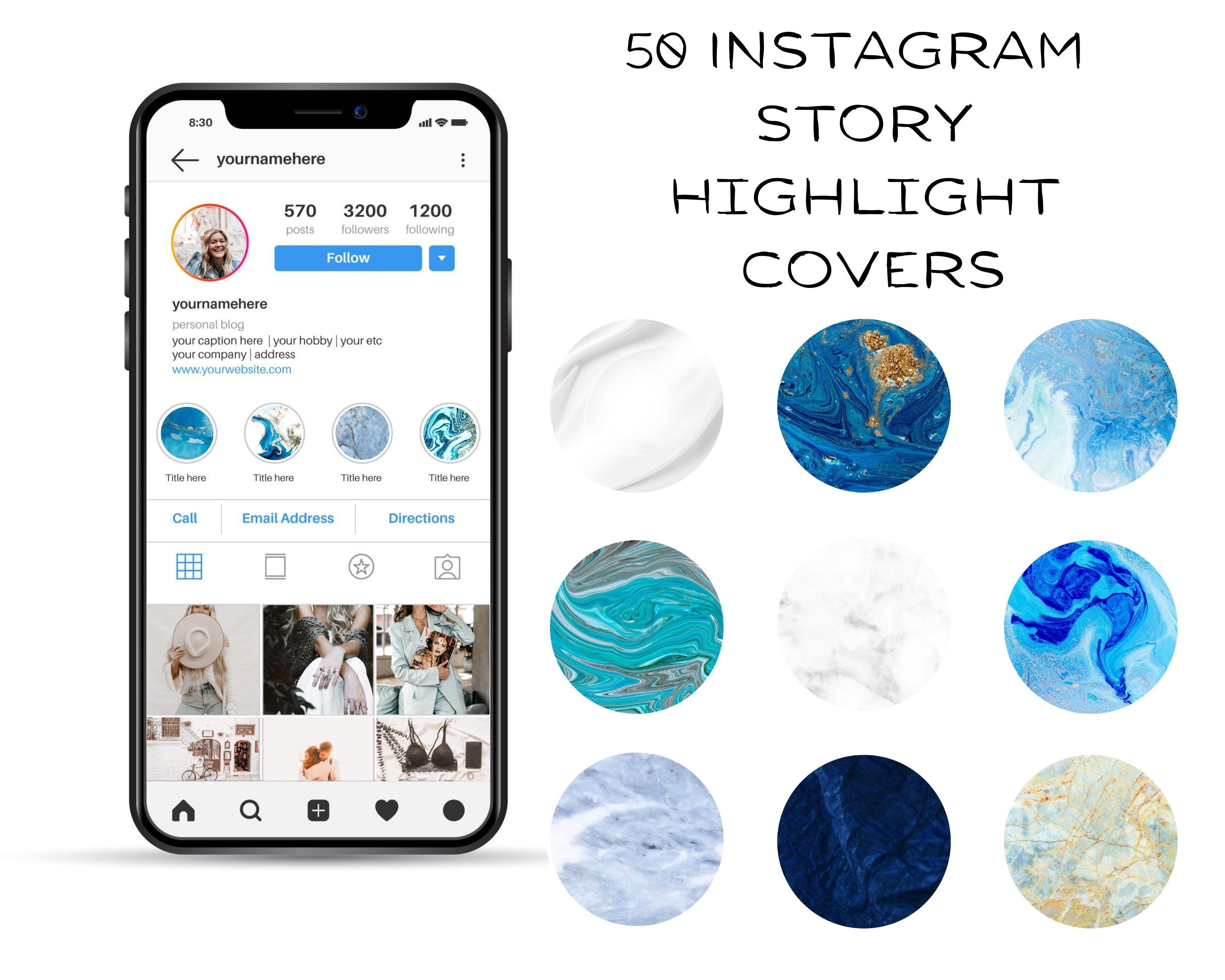 50 iconos destacados de Instagram portadas de Instagram de | Etsy