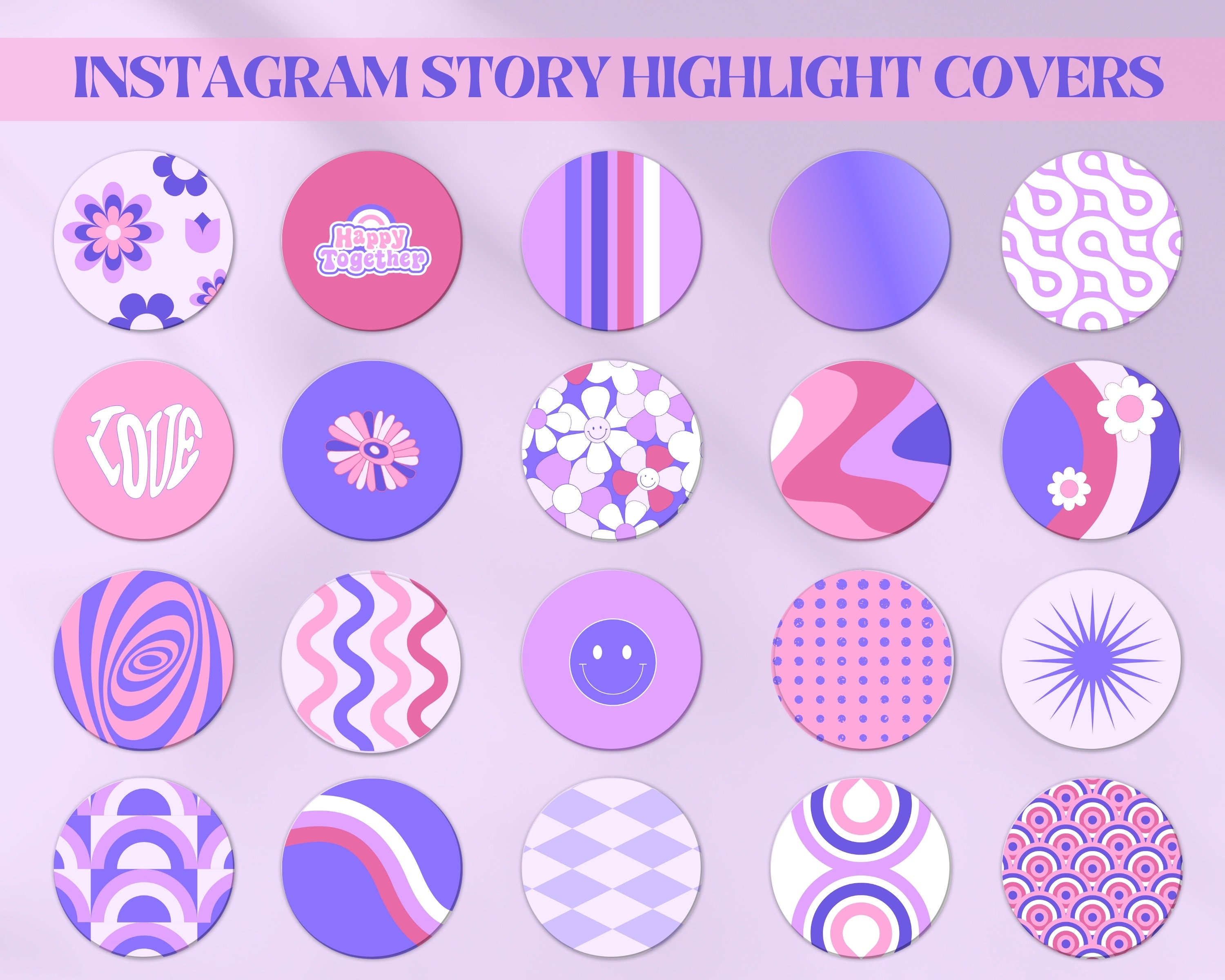 Retro Instagram Highlight Covers Groovy Covers for Instagram - Etsy