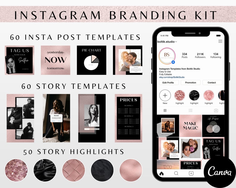 Editable Instagram Template Pack Instagram Post Templates for | Etsy