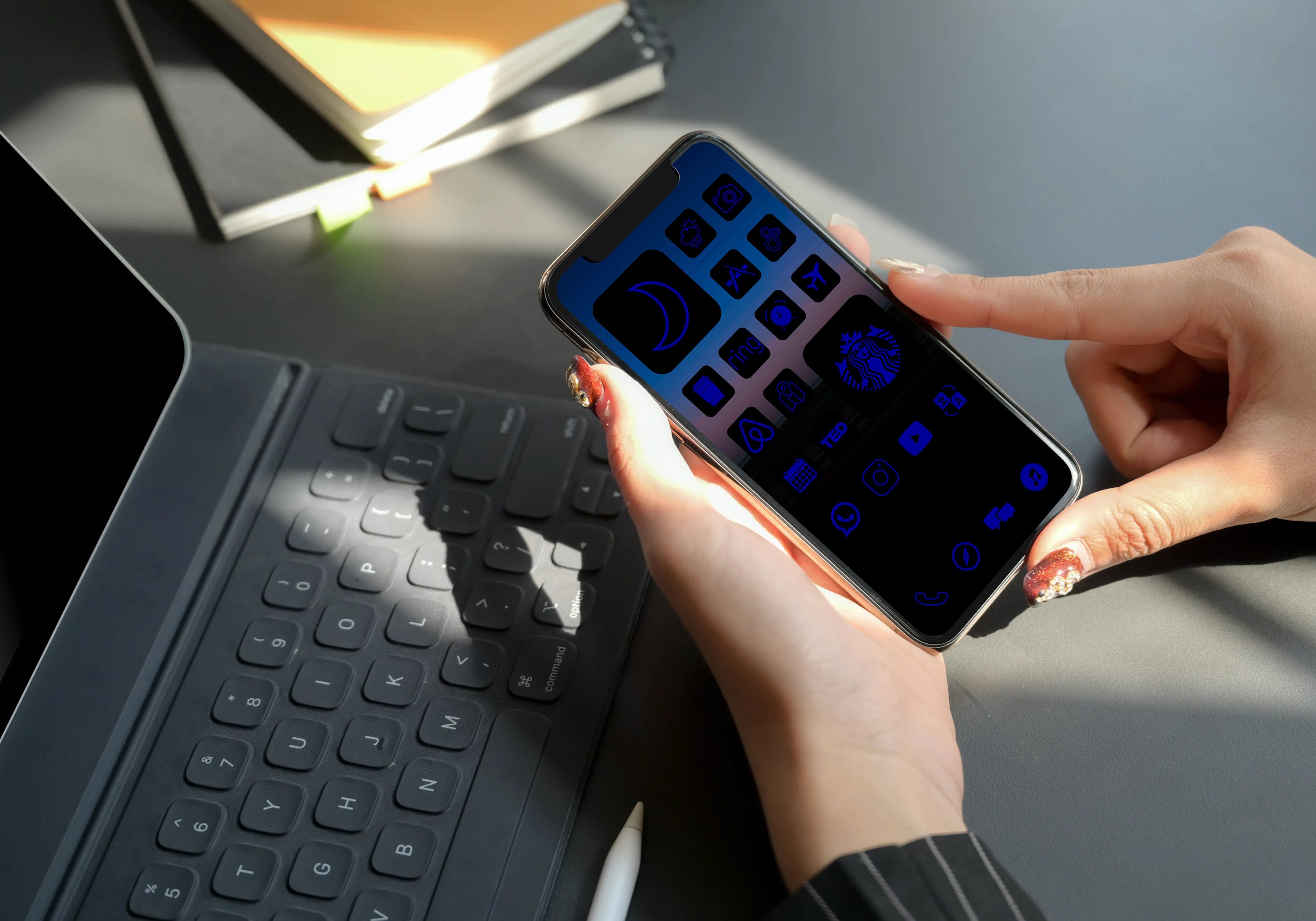 Blue and Black App Icons Iphone IOS 14 Theme Ios 14 App - Etsy