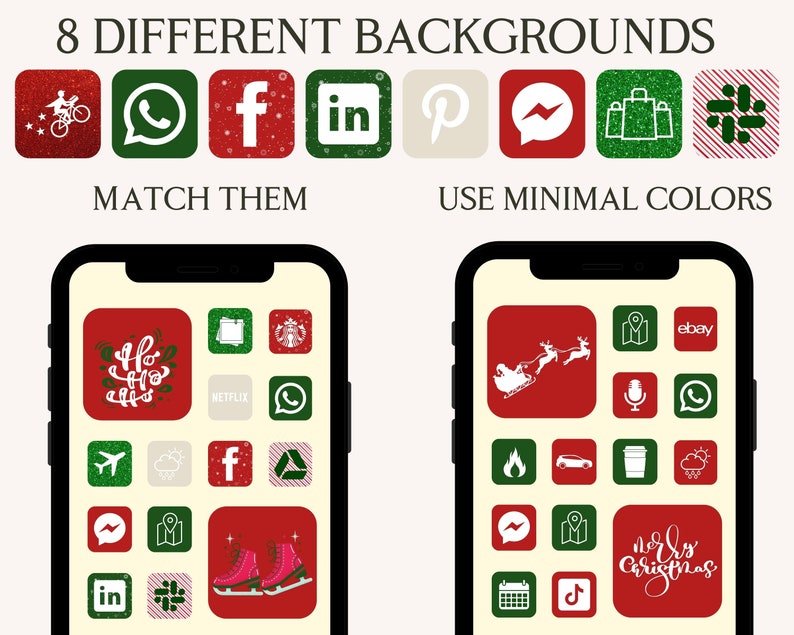 Christmas App Icons Iphone Ios 14 App Icons Christmas - Etsy